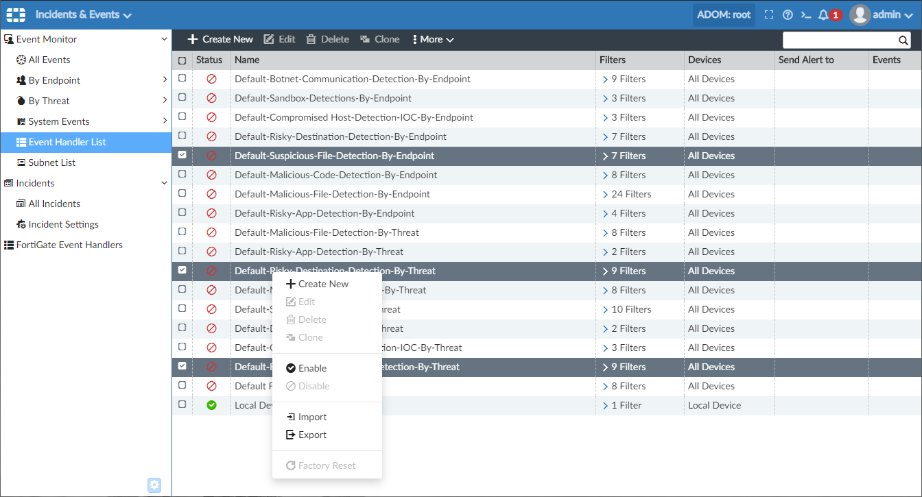 Importing And Exporting Event Handlers FortiAnalyzer 6 2 8 importing-and-exporting-event-handlers-fortianalyzer-6-2-8